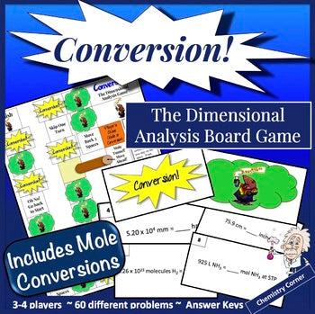Chemistry Board Game-Conversion! The Dimensional Analysis Board Game ...