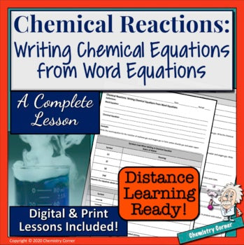 Chemical Reactions: Writing Chemical Equations from Word Equations Pri ...