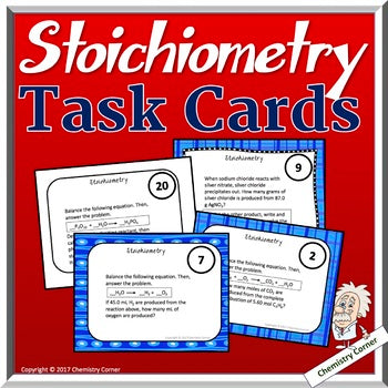 Stoichiometry Task Cards – Chemistry Corner