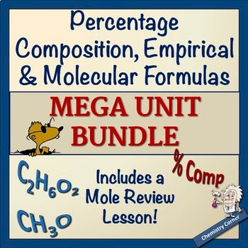 Percent Composition, Empirical & Molecular Formulas MEGA UNIT BUNDLE ...