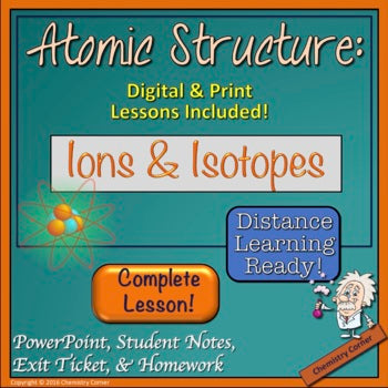 Atomic Structure: Ions and Isotopes- Print & Digital |Distance Learnin ...